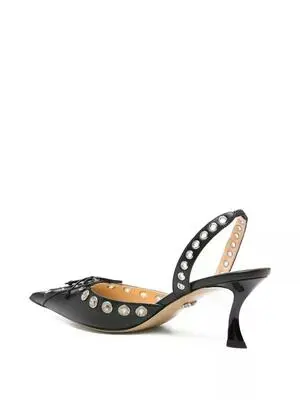 Mach & Mach Crystal-embellished Lace-up Pumps