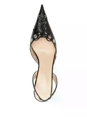 Mach & Mach Crystal-embellished Lace-up Pumps