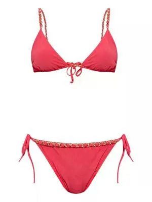 Balmain Chain-embellished Triangle Bikini - Pink