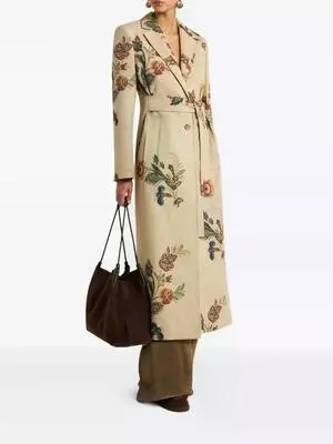 Etro Floral-print Belted Coat