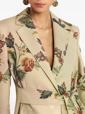 Etro Floral-print Belted Coat
