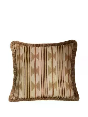 SOHO HOME Watkins Striped Fringed Cushion - Brown