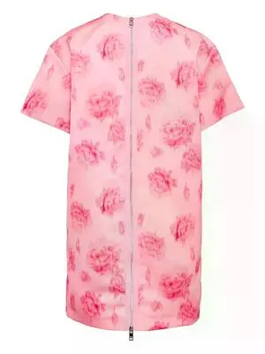 MSGM Rose-print T-shirt Dress