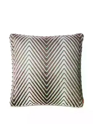 Missoni Chevron Velvet Cushion (40cm X 40cm) Brown