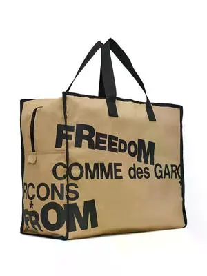 Comme Des Garçons Logo Cotton Tote Bag