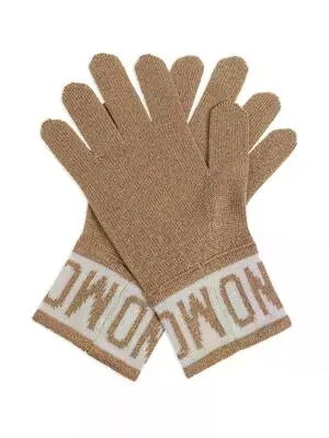 Moschino Logo-detail Gloves - Neutrals