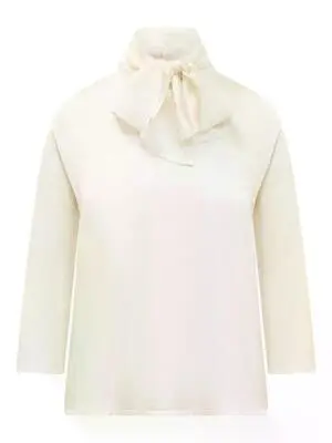 JUCCA Bow-neck Three-quarter Sleeve Top