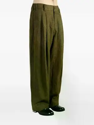 ZIGGY CHEN Patterned Pleated Trousers