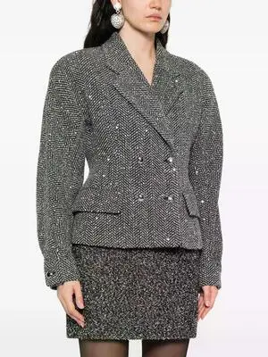 Alessandra Rich Sequin-embellished Herringbone Jacket
