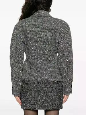 Alessandra Rich Sequin-embellished Herringbone Jacket