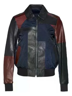 JIL SANDER Leather-patchwork Bomber Jacket