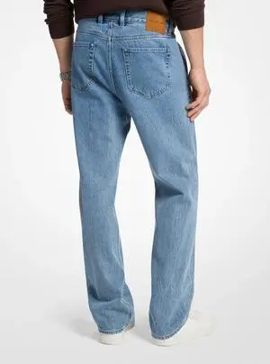 Michael Kors Finn Straight-leg Stretch Denim Jeans - Blue