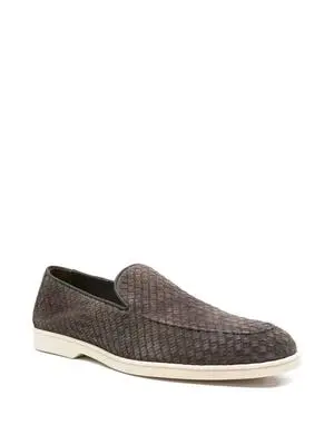 DOUCAL'S Woven Suede Loafers - Brown