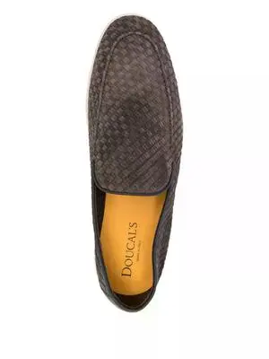 DOUCAL'S Woven Suede Loafers - Brown