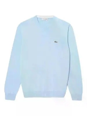 Lacoste Logo-patch Crew-neck Sweater - Blue