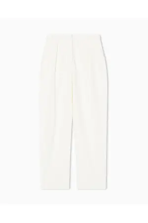 Emporio Armani Chevron Motif Jersey Trousers - White