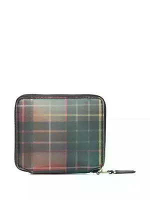 Comme Des Garçons Lenticular Tartan Zipped Wallet - Green