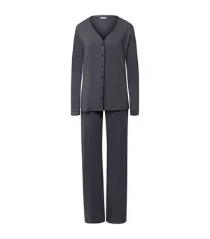 Hanro Cotton Una Pyjama Set - Black
