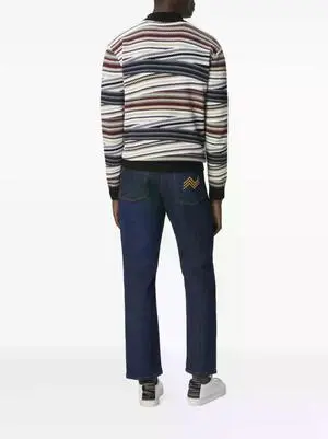 Missoni Striped-pattern Zip-neck Polo Shirt
