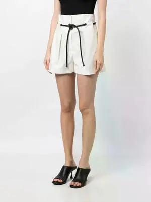 3.1 Phillip Lim High-waisted Drawstring Short Shorts - White