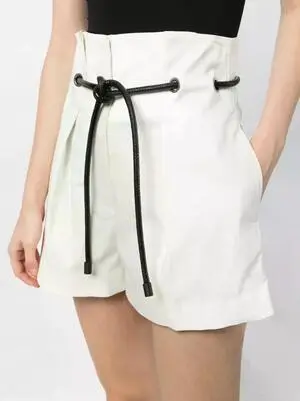 3.1 Phillip Lim High-waisted Drawstring Short Shorts - White