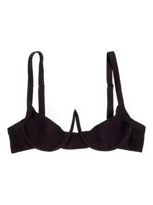 Natasha Zinko Plunge Cotton Bra - Black