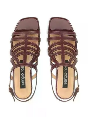 SERGIO ROSSI Agate Cut-out Slingback Sandals