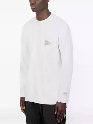 AND WANDER Logo-triangle Long-sleeve T-shirt