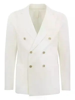 Eleventy Double-breasted Gold-button Blazer - Neutrals