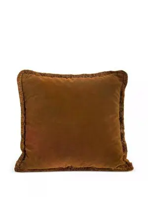 SOHO HOME Margeaux Fringed Square Cushion - Brown
