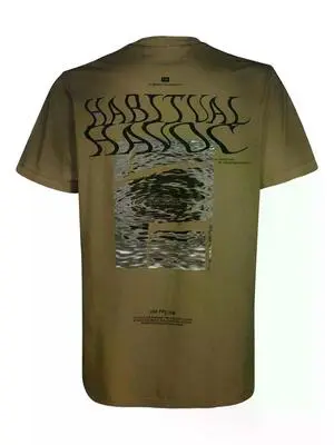 ISO.POETISM Ribbed-neckline Maxi-print T-shirt