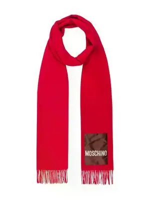 Moschino Logo-patch Fringed Scarf