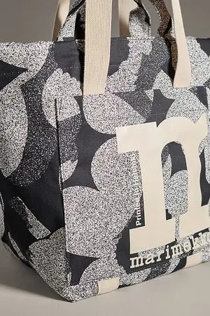 Marimekko City Unikko Tote - Black & White Pattern