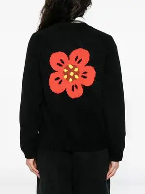 Kenzo Boke Flower Logo-embroidered Button Cardigan
