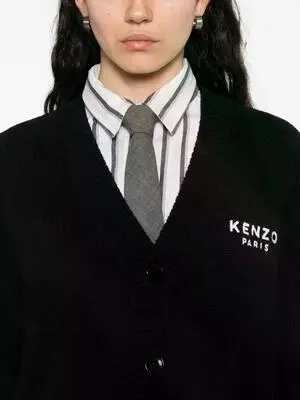 Kenzo Boke Flower Logo-embroidered Button Cardigan