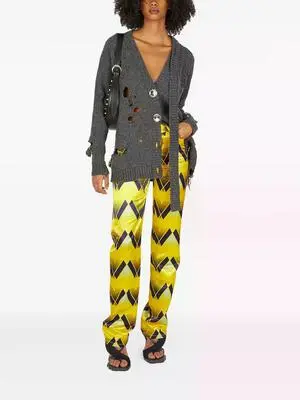 MERYLL ROGGE Graphic-print Satin Trousers