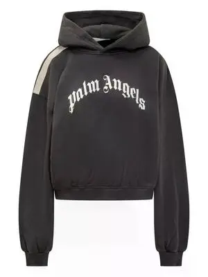 Palm Angels Logo-print Hoodie With Stripe Detail