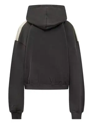 Palm Angels Logo-print Hoodie With Stripe Detail