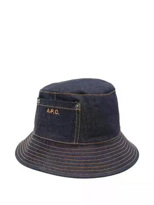 A.p.c. Pocket-detail Denim Bucket Hat - Blue