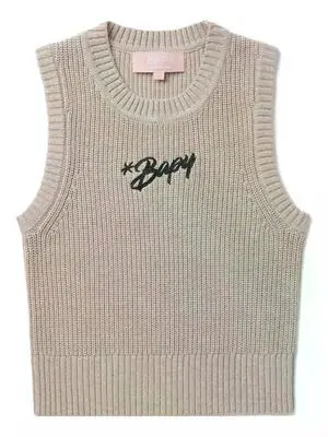 A BATHING APE Embroidered Sleeveless Knit Top - Neutrals