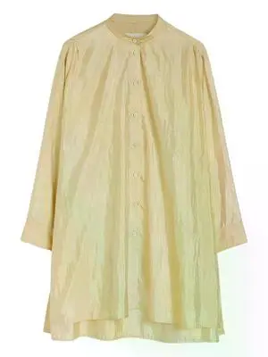 JIL SANDER Mandarin-collar Mini Shirt Dress - Yellow