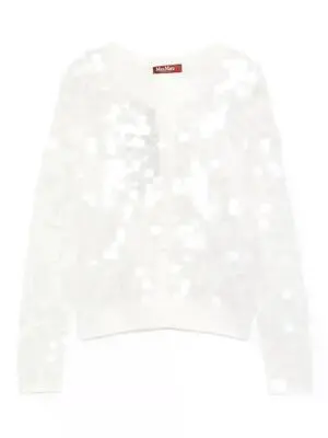 Max Mara Sequin-embellished Cardigan - White