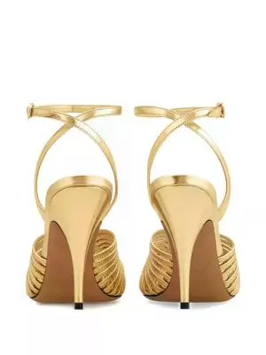 FERRAGAMO 95mm Gancini Logo-embellished Sandals - Gold