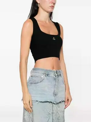 VIVIENNE WESTWOOD Orb-embellished Sleeveless Top - Black