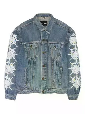 SP5DER Web-print Denim Jacket - Blue