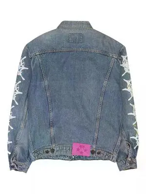 SP5DER Web-print Denim Jacket - Blue