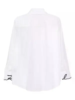 Karl Lagerfeld Signature Cuff Poplin Shirt - White
