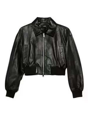 ARMA Desy Cropped Zip-front Leather Jacket