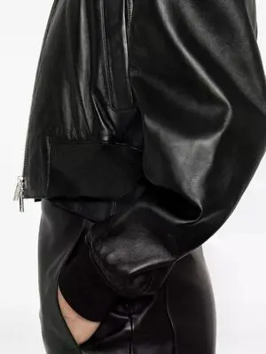 ARMA Desy Cropped Zip-front Leather Jacket