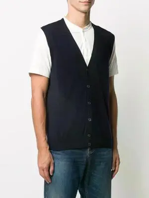BARBA NAPOLI Sleeveless Virgin Wool Cardigan